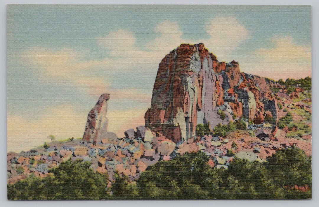 Vintage Postcard, the Kneeling Nun Rock Formation, Near Silver City New ...