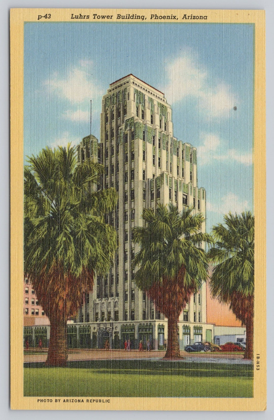Vintage Postcard, Luhrs Tower Building & Palm Trees, Phoenix Arizona ...