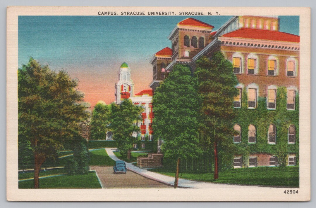 Vintage Postcard, Syracuse University Campus, Syracuse New York, C1940s ...
