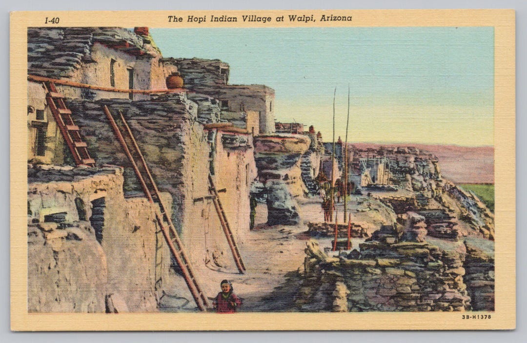 Vintage Postcard, the Hopi Indian Village at Walpi Arizona, 1940s ...