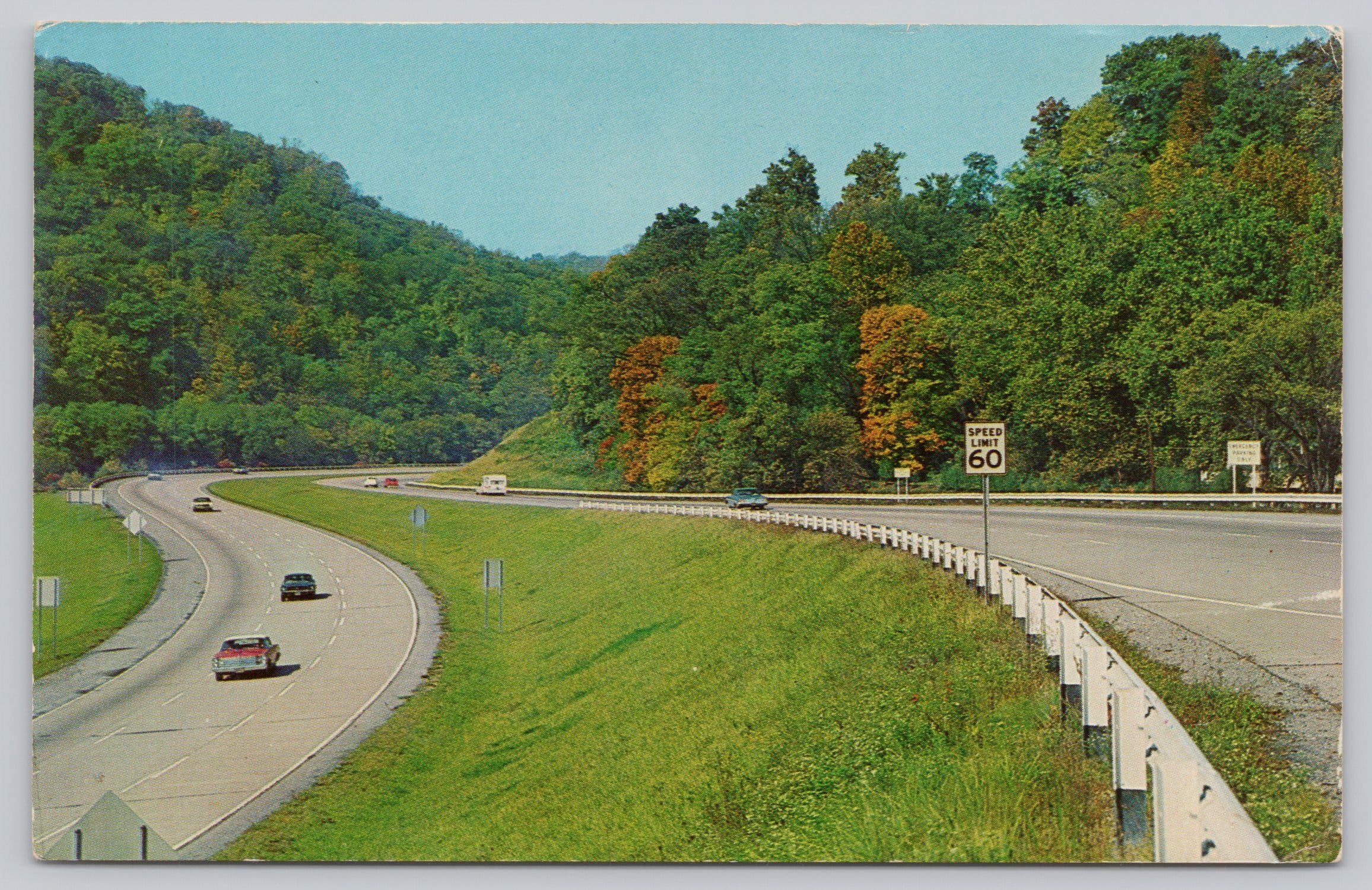 Vintage Postcard, Interstate Highway, Route 70, I-70 in Wheeling West ...