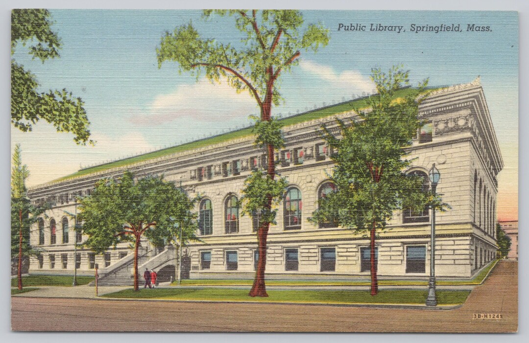 Vintage Postcard, Springfield Public Library Building, Springfield ...