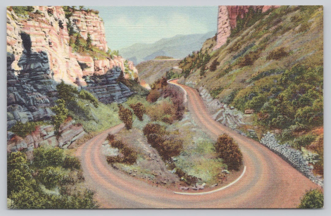 Vintage Postcard, Williams Canyon, Cave of the Winds, Manitou Colorado ...