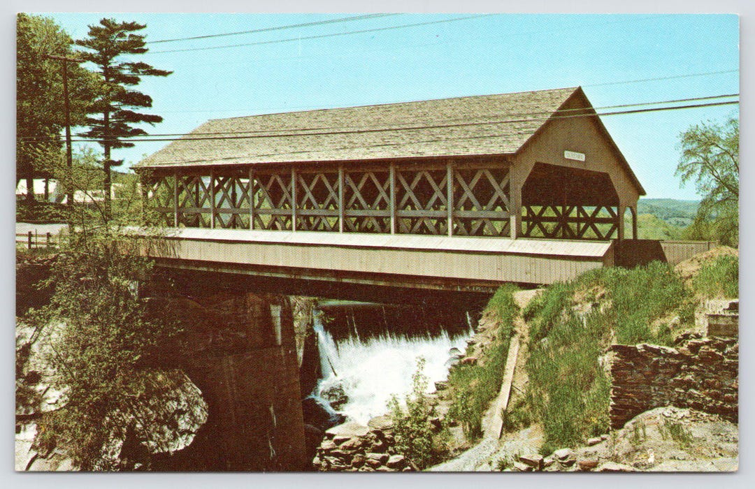 Vintage Postcard, the Covered Bridge at Quechee Vermont, C1960s ...