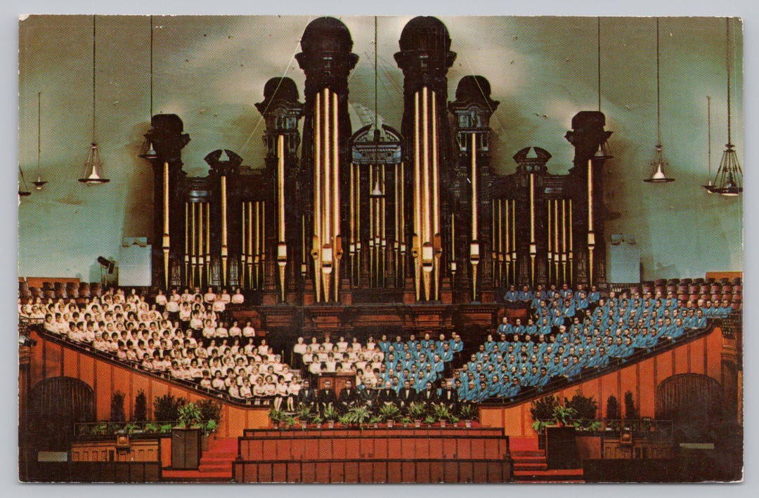 Vintage Postcard, World Famous Mormon Tabernacle Choir & Organ, Salt ...