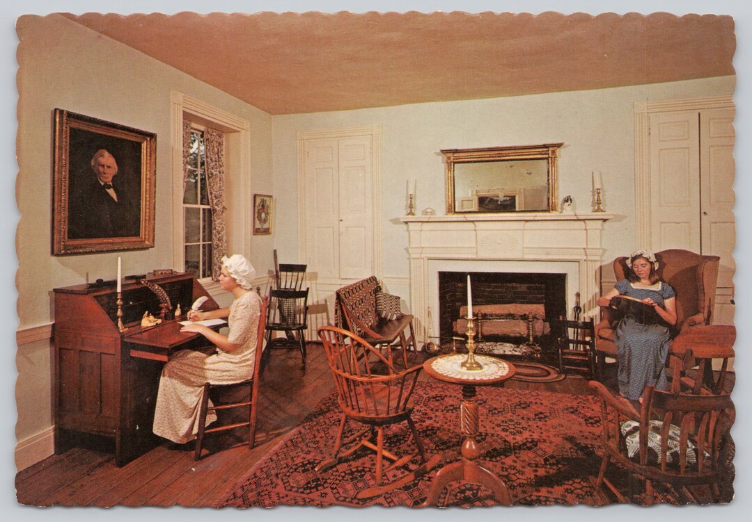 Vintage Postcard, Homestead Living Room, Conner Prairie Pioneer ...