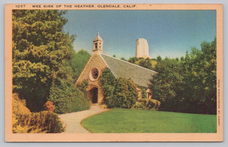 Vintage Postcard, Wee Kirk of the Heather, Glendale California, 1940s ...