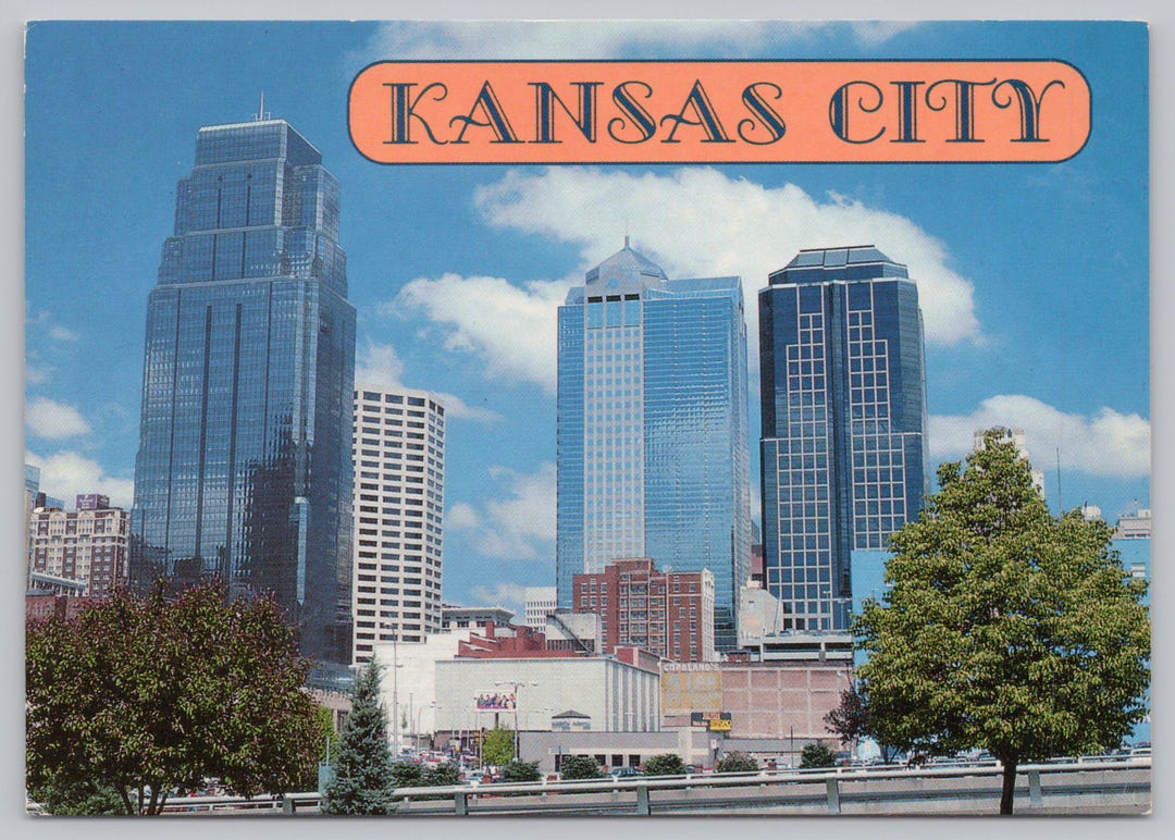 Kansas City Skyline, Glass Towers, Kansas City Missouri 4x6 Postcard ...