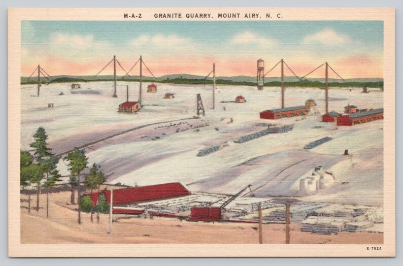 Vintage Postcard, Granite Quarry, Mount Airy North Carolina, C1940s ...