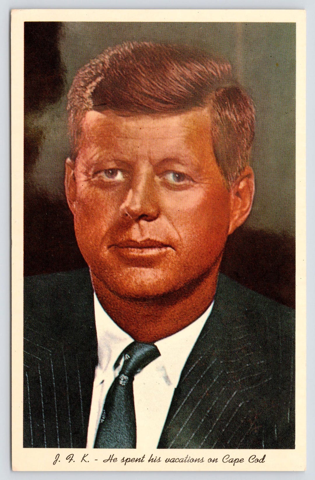 Vintage Postcard, JFK Portrait, He Spent His Summers on Cape Cod ...
