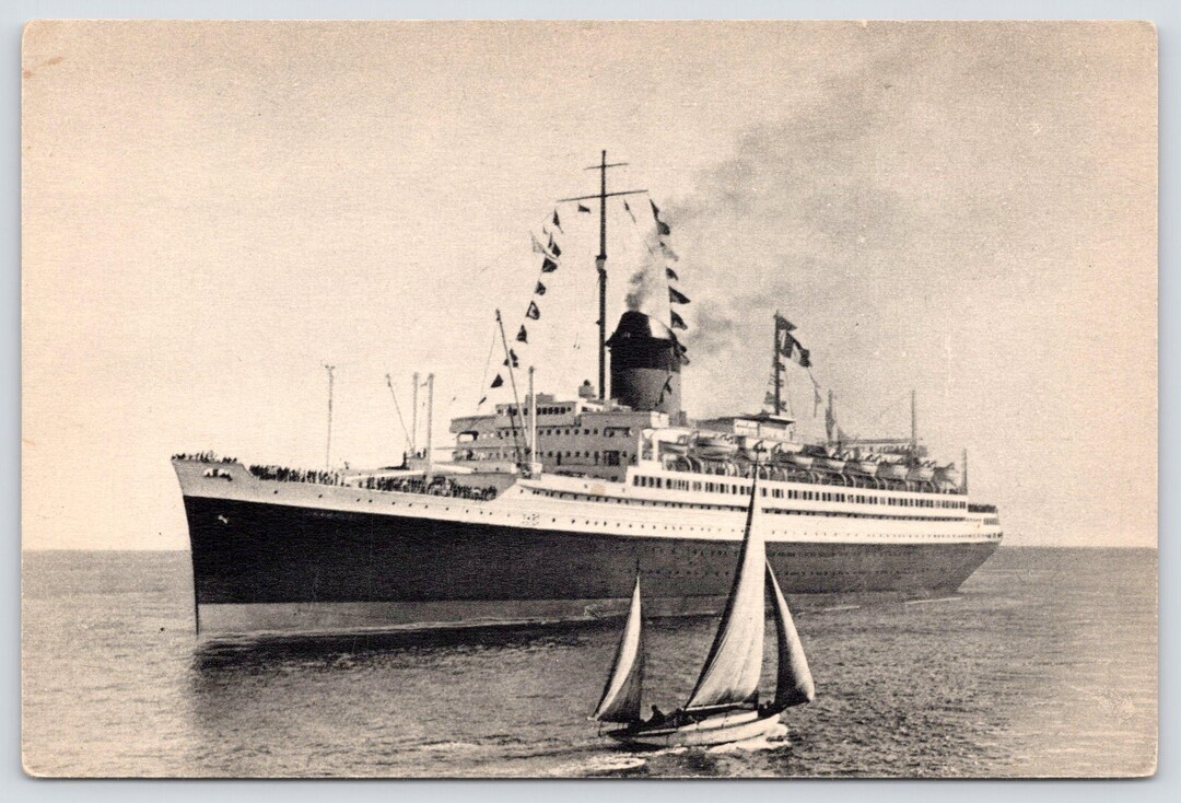Vintage Postcard, SS Champlain Ocean Liner, Transatlantique, French ...
