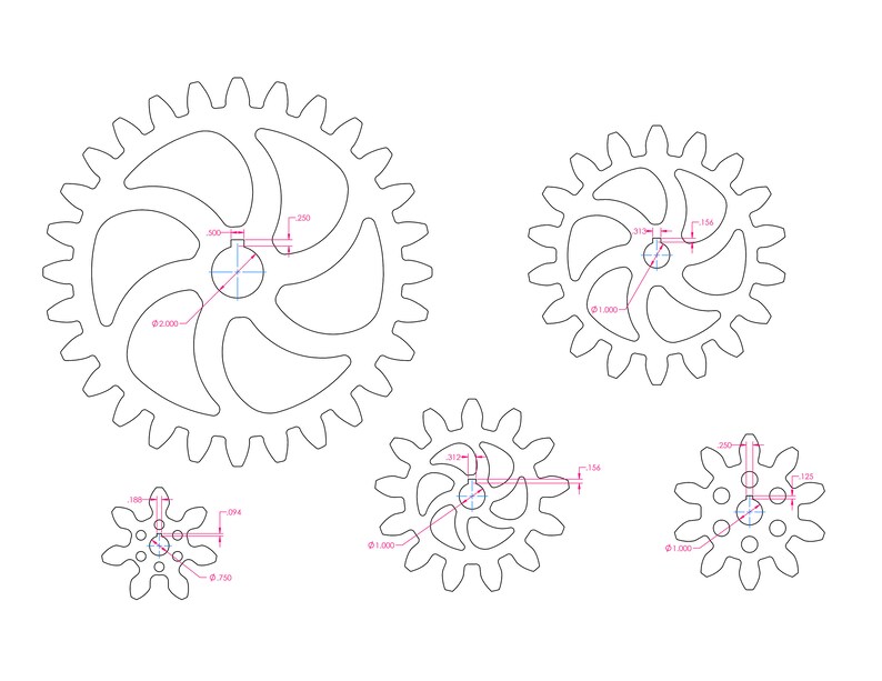 STEAMPUNK GEARS and Cogs 2DP Laser Cut Files CNC - Etsy