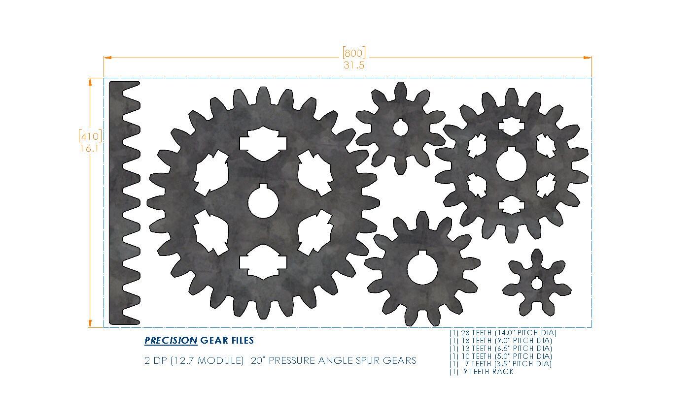 PRECISION Gear HD Files 2DP Laser Cut Filescnc Router - Etsy