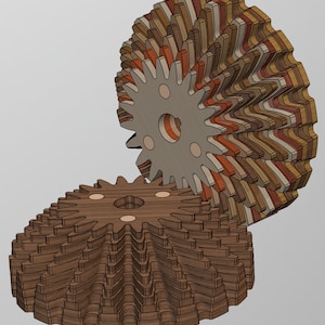 2D Cut BEVEL Gear, STEM Laser File, CNC Plasma Files. Stacked 11pcs 1/8 ...