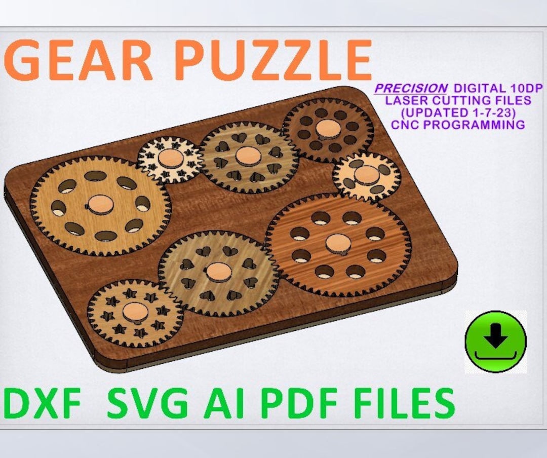 Gear PUZZLE File. STEM Project. It is an Over-sized Fidget Spinner ...