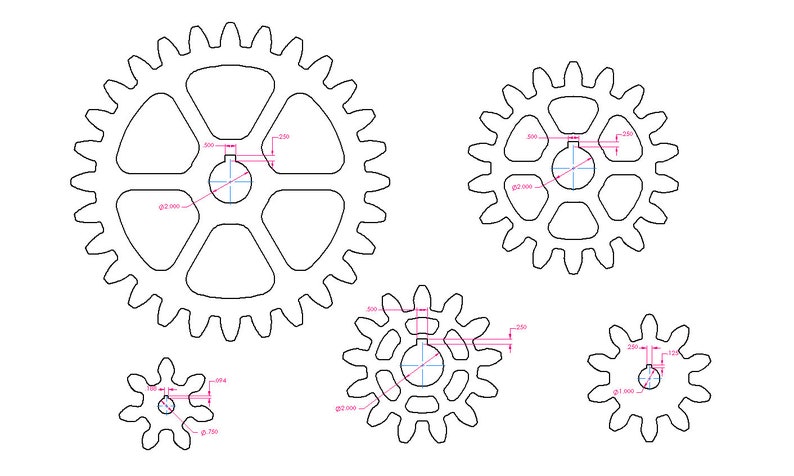 PRECISION GEAR Files, 2DP, Laser Cut Files, CNC Router Files. These ...