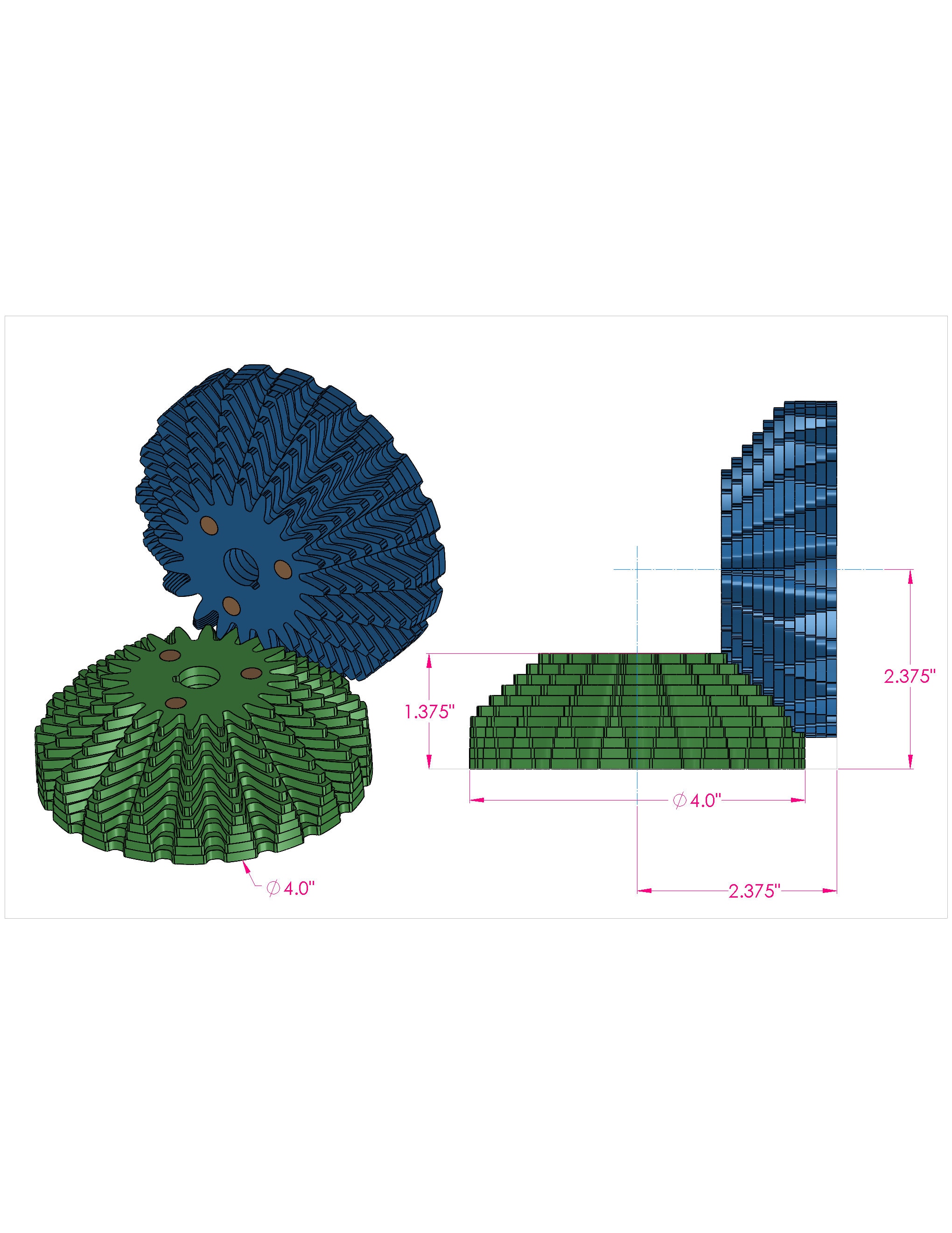 2D Cut BEVEL Gear, STEM Laser File, CNC Plasma Files. Stacked 11pcs 1/8 ...