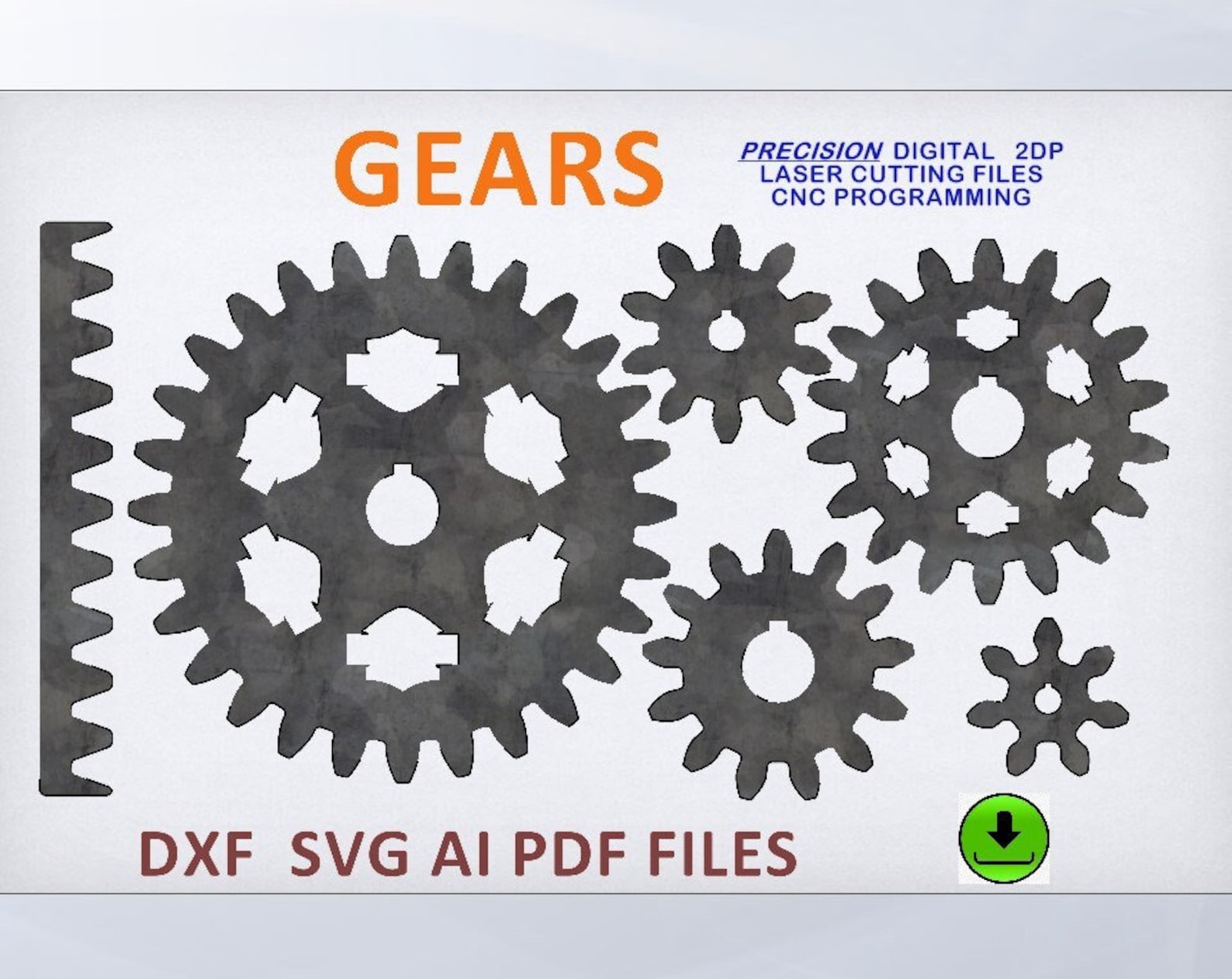 Industrial Grade HD Gear Files 2DP Laser Cut Filescnc - Etsy