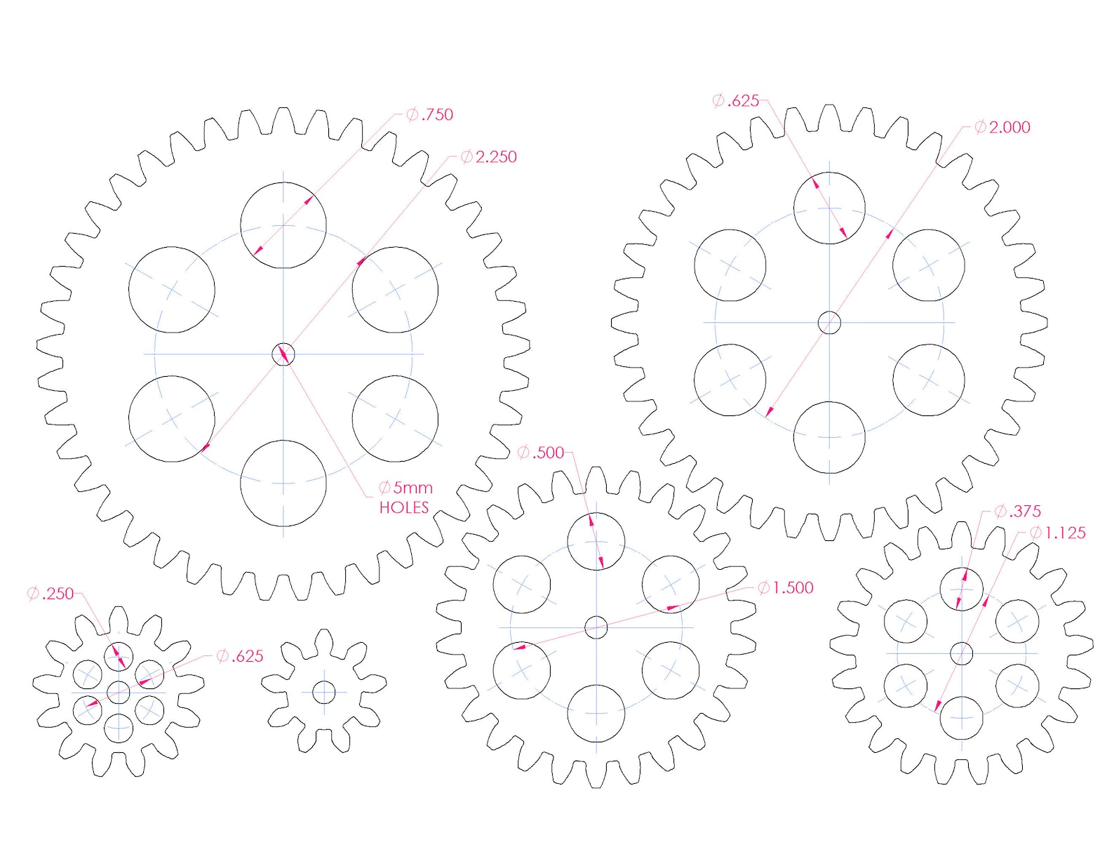 PRECISION GEARS, Industrial Grade Gears, 10DP Laser Cut Files, CNC ...