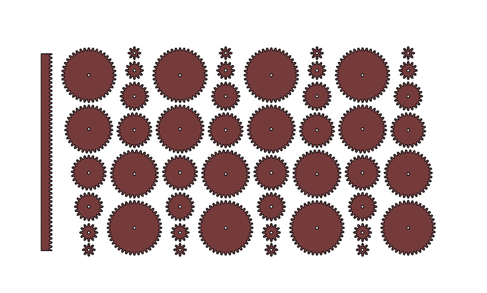 PRECISION GEARS, Industrial Grade Gears, 10DP Laser Cut Files, CNC ...