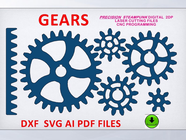 Steampunk Gear Files: CNC Laser Cut, 2DP Involute (digital Download) - Etsy