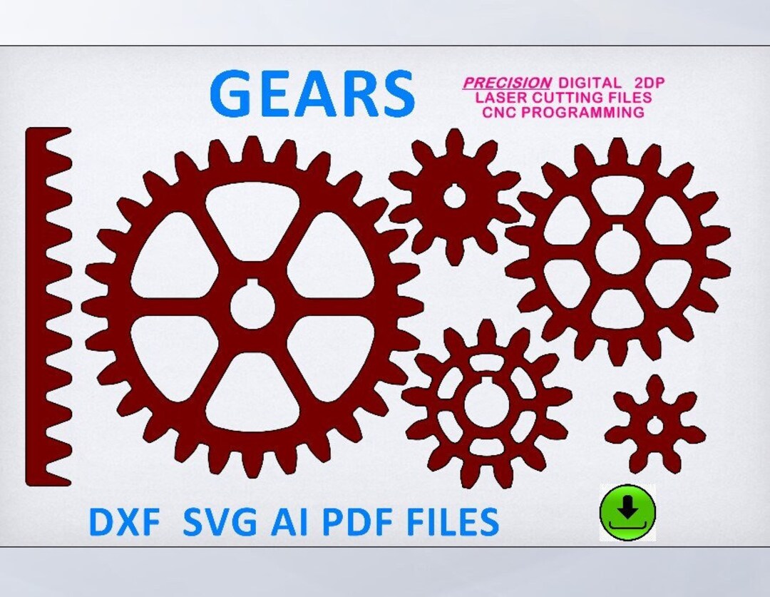 PRECISION GEAR Files, 2DP, Laser Cut Files, CNC Router Files. These ...