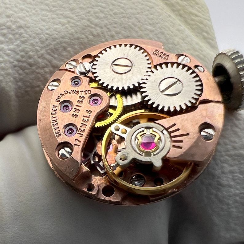 C. 1955 14k White Gold Diamond Mid-century Eloga Swiss Women's Dress ...