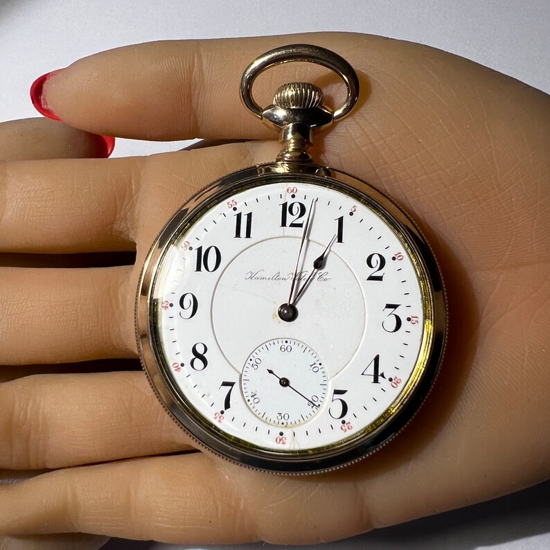C. 1900 Victorian Era Fine Hamilton Pocket Watch. Gold Filled, 21 ...