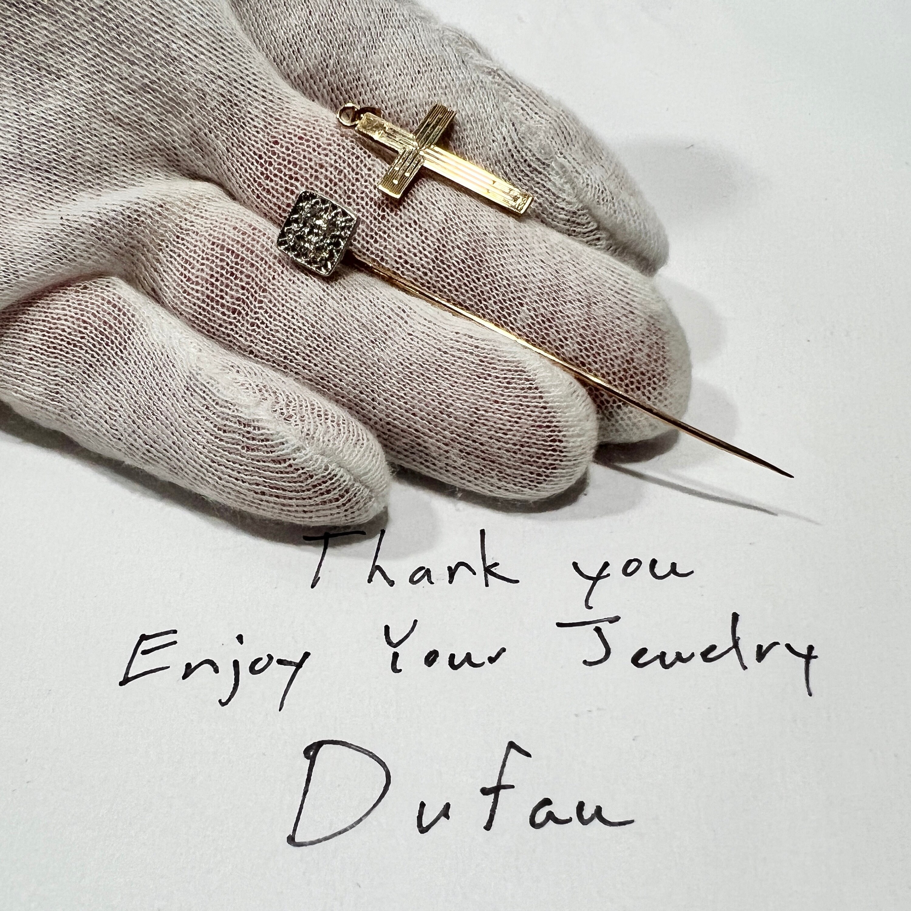 C. 1895 14k Gold Victorian Era Handmade Diamond Stickpin ** 40% Off ...