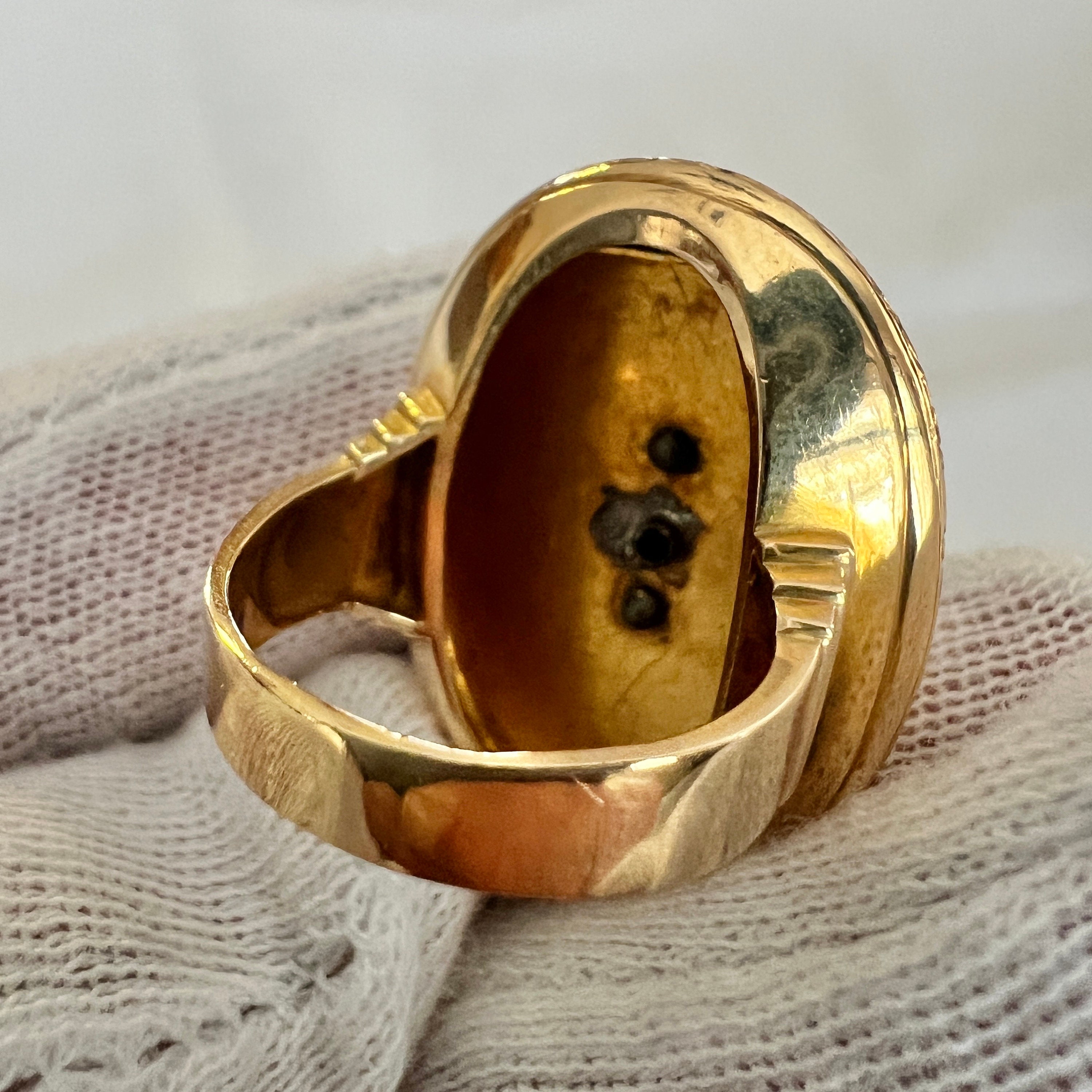 C. 1975 14k Gold Handmade Bold Statement Ring Plus a Free Gift of a C. 1975 Navajo Sterling ...