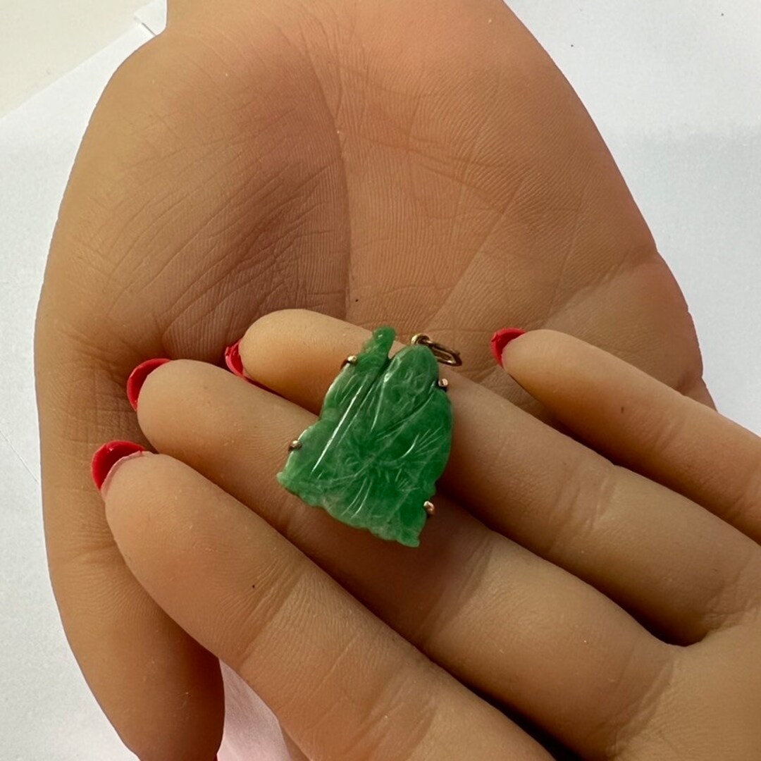 C. 1960 14k Gold & Jade Mid-century "buddha" Pendant/charm Plus a Free ...