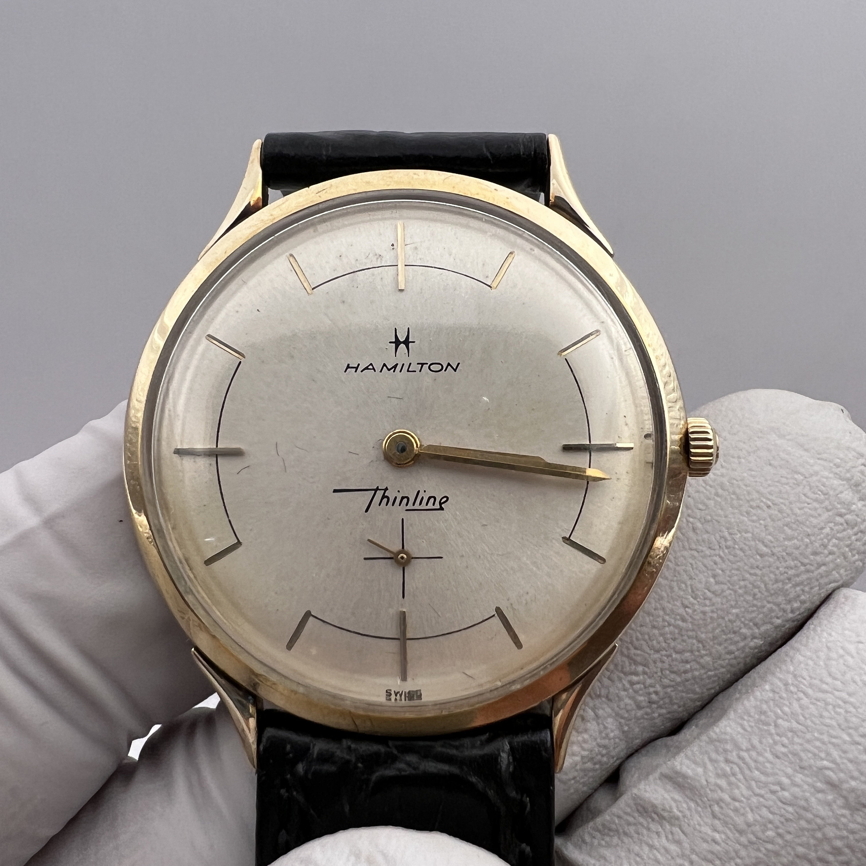 C. 1960 Fine Collectible 10k Gold Mid-century Hamilton Thinline Dress ...