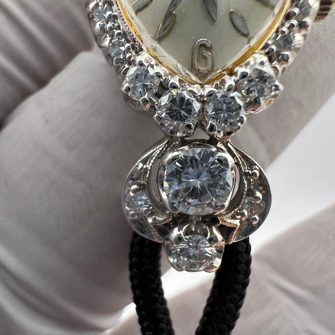C. 1955 14k White Gold and Diamond Mid-century Bulova Women's Dress ...