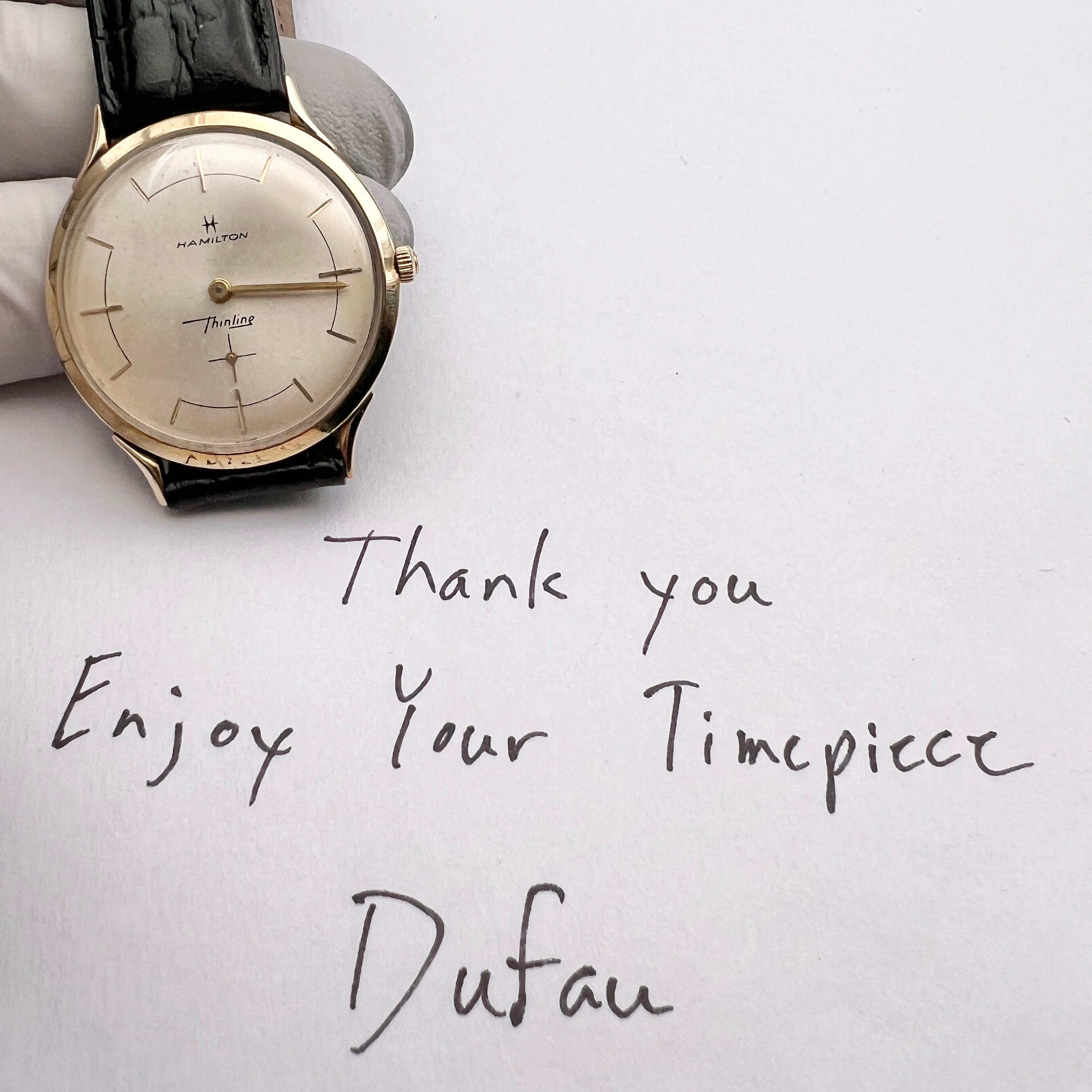 C. 1960 Fine Collectible 10k Gold Mid-century Hamilton Thinline Dress ...