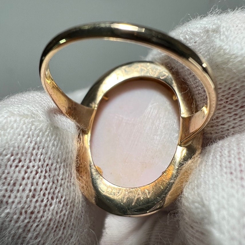 C. 1915 10k Gold Victorian Era Hand-carved Cameo Ring Plus a Free Gift ...