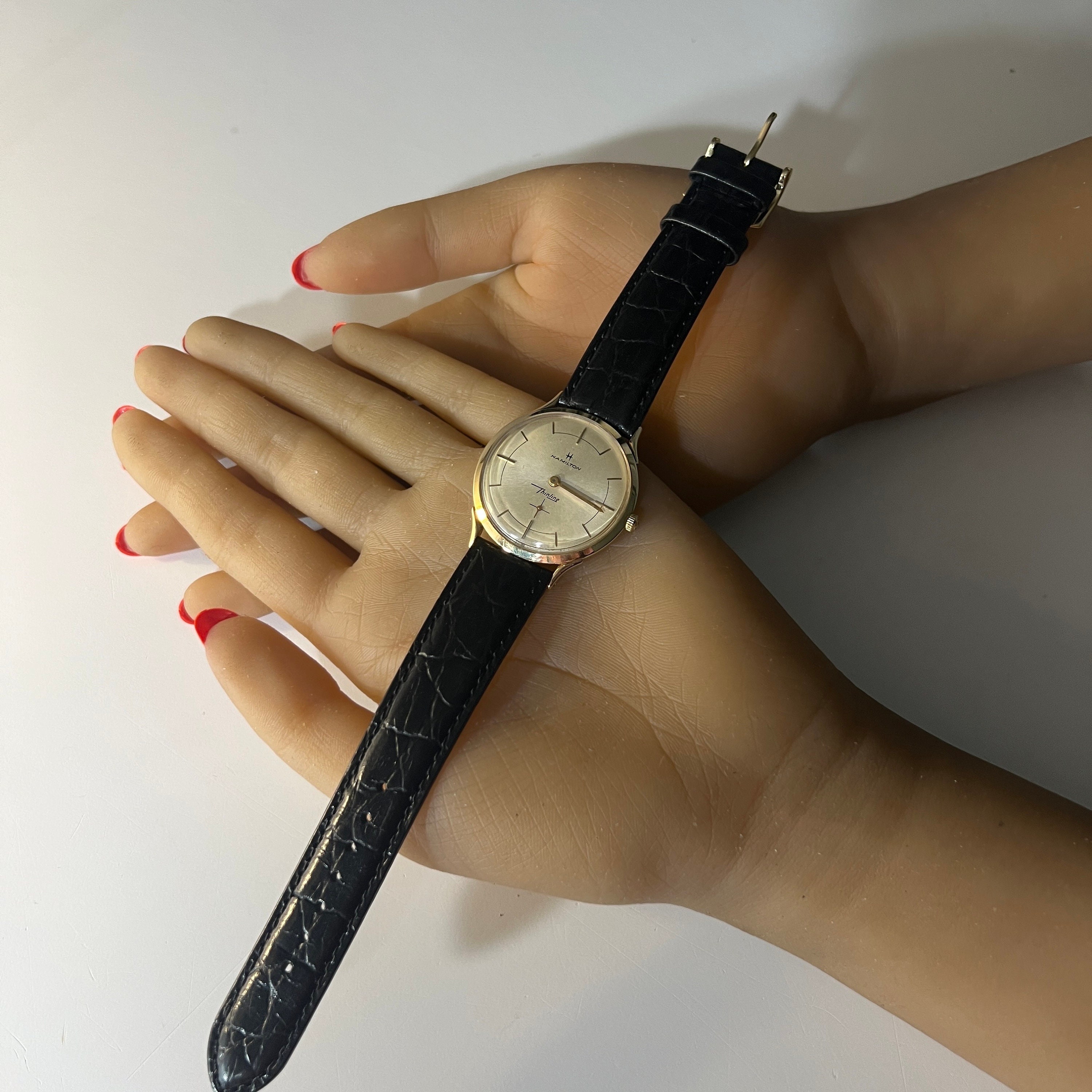 C. 1960 Fine Collectible 10k Gold Mid-century Hamilton Thinline Dress ...