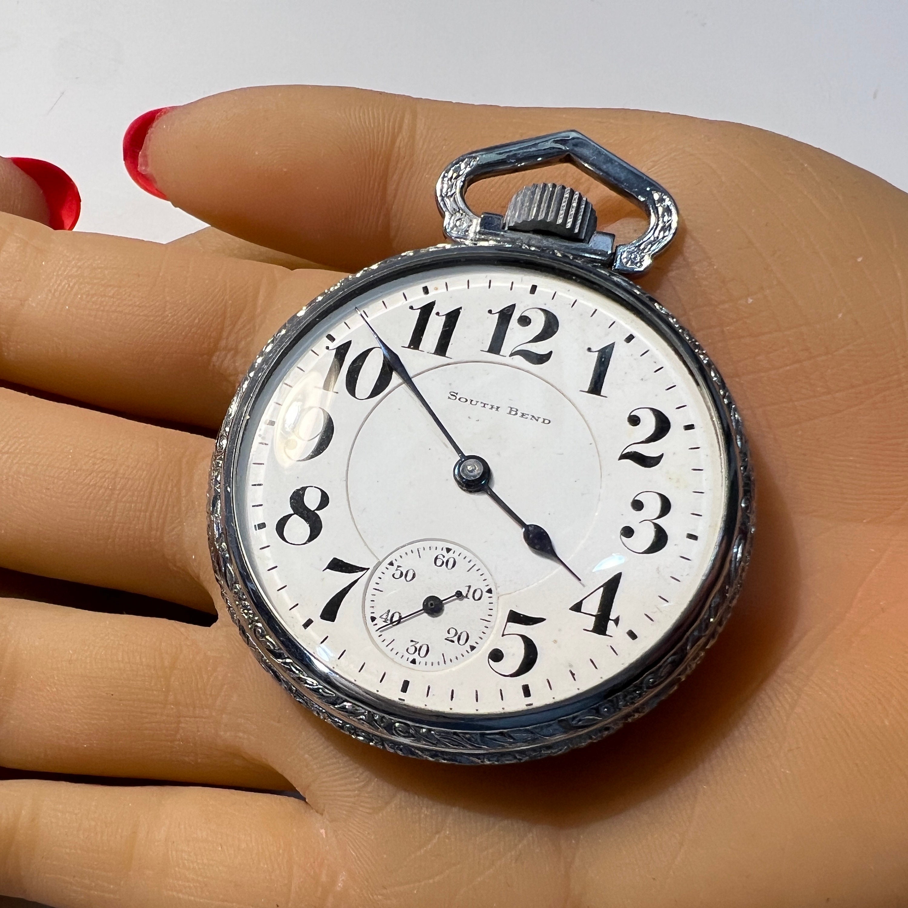 C. 1915 Edwardian Era Fine South Bend Pocket Watch. 21 Jewels, Railroad ...