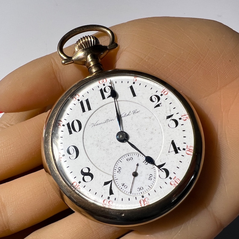 C. 1905 Victorian Era Fine Hamilton Pocket Watch. Gold Filled, 21 ...