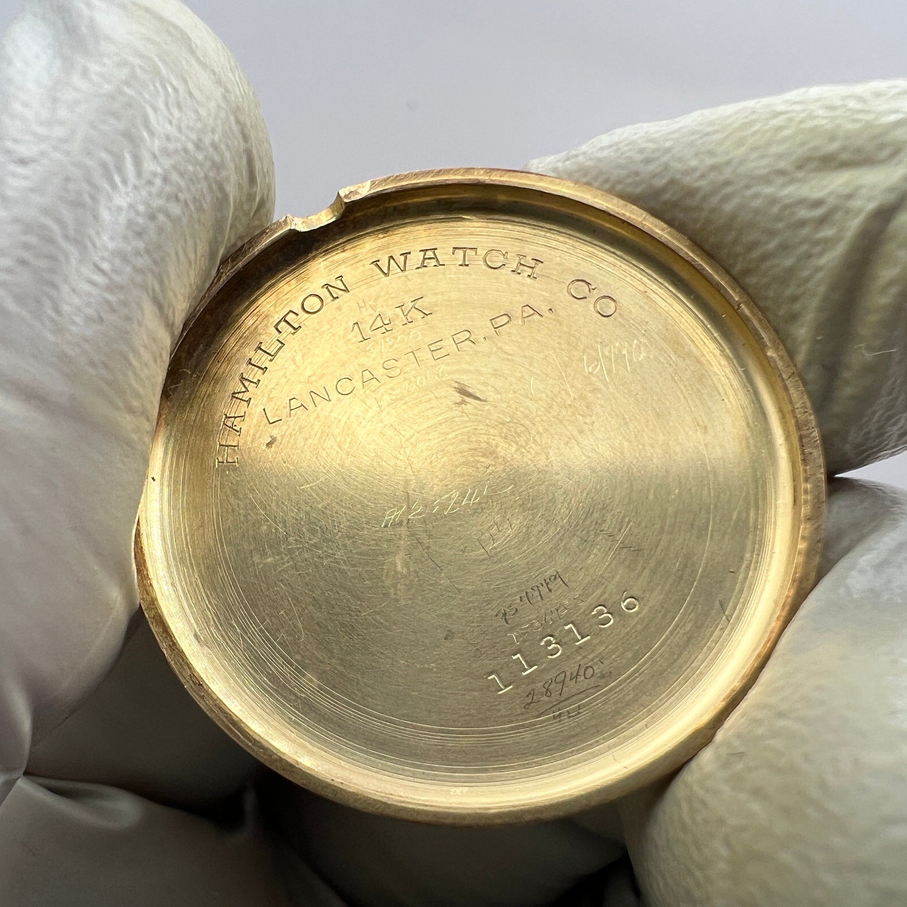 C. 1930 Very Rare Collectible and Original 14k Gold Art Deco Hamilton ...