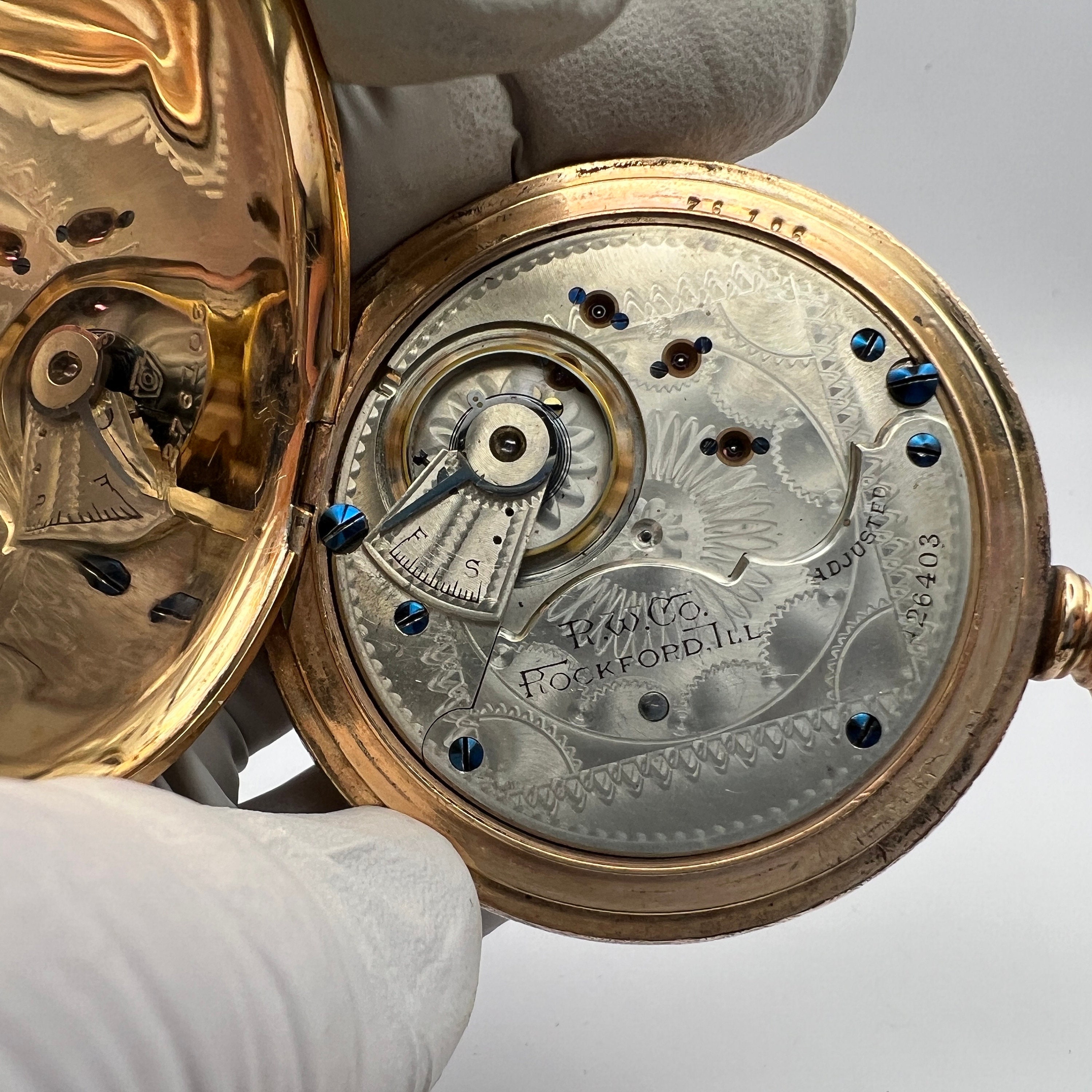 C. 1875 14k Gold Filled Victorian Era Fine Rockford Pocket Watch. Size ...