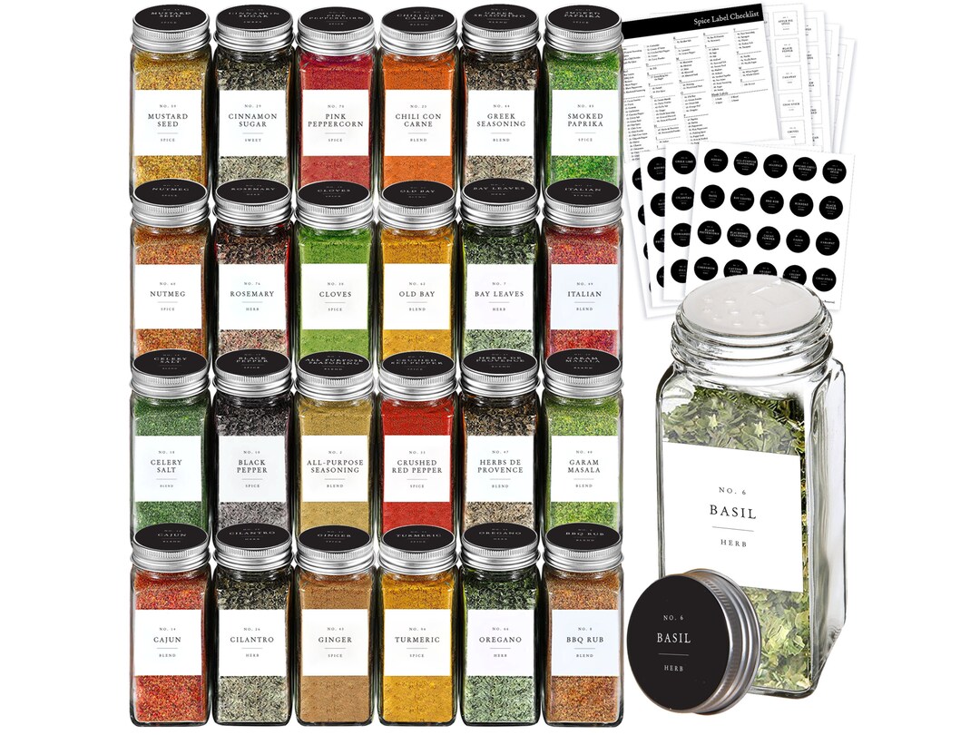 240 Modern Farmhouse Spice Labels Preprinted Waterproof Spice Jar ...