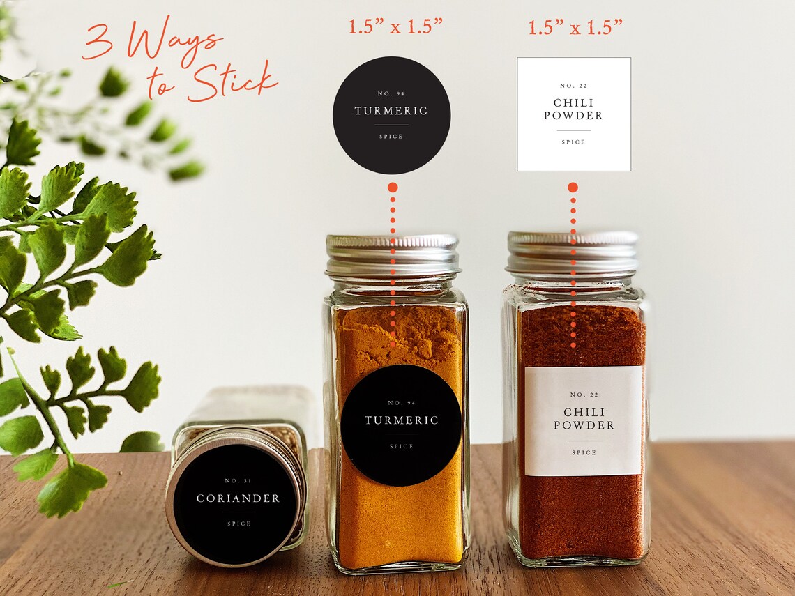 240 Modern Farmhouse Spice Labels Preprinted Waterproof - Etsy