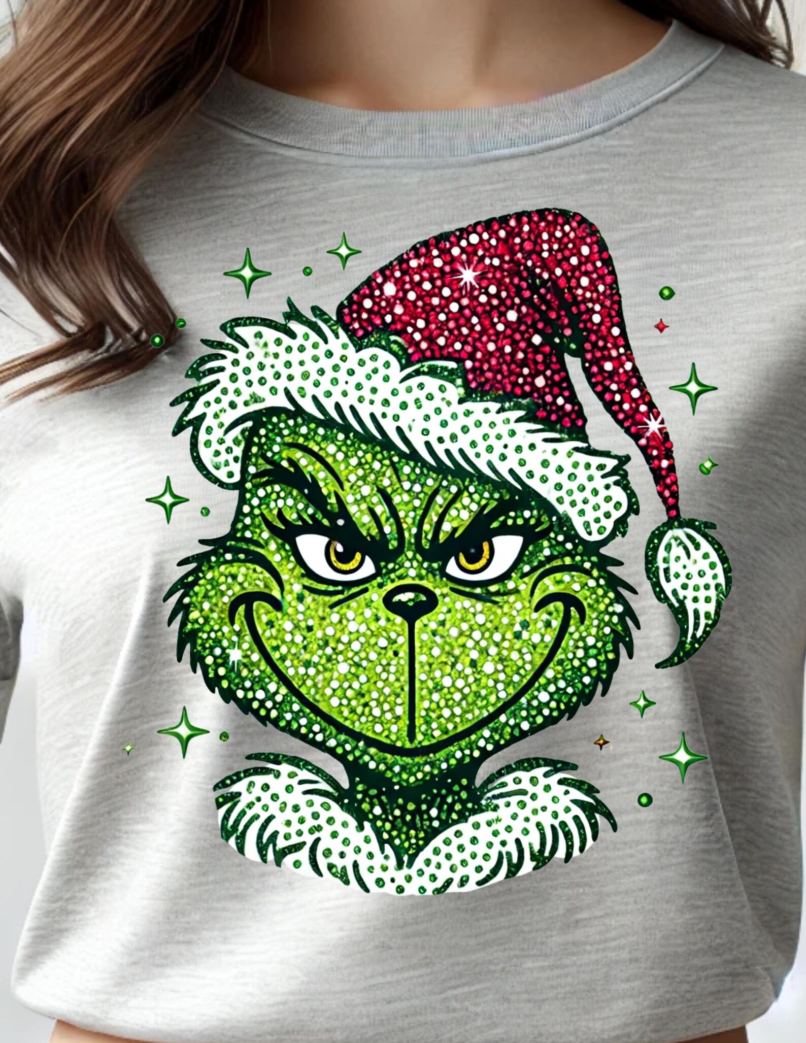 Glittery Grinch Christmas PNG DTF Digital File - Etsy