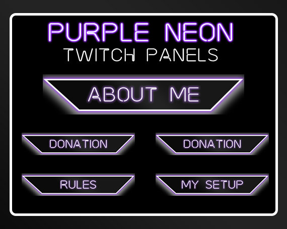 Purple Neon Twitch Panels- Twitch Streaming Starter Pack - Etsy