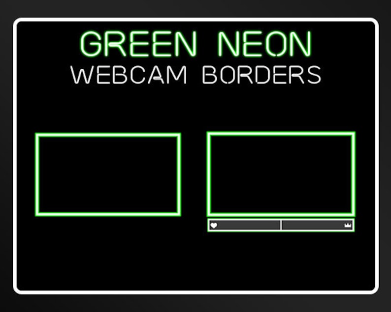 Green Neon Webcam Borders - Etsy