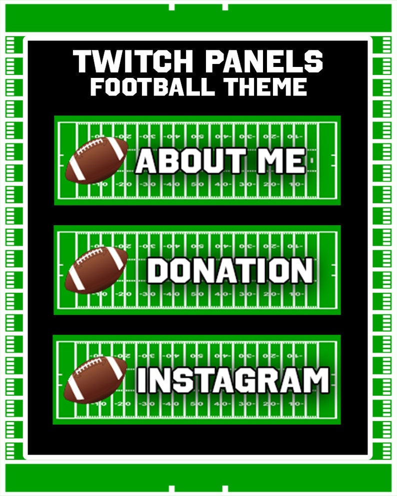 Football Theme Complete Twitch Streaming Package- Overlays, Screens ...