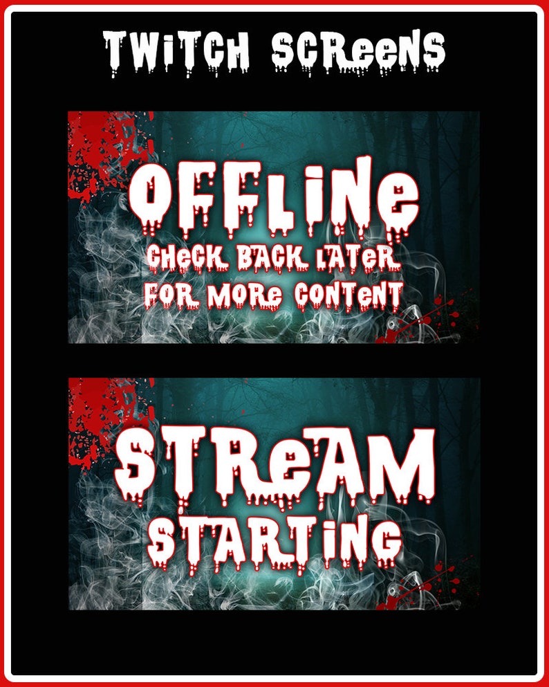 Horror Theme Complete Twitch Streaming Package Overlays, Alerts, Panels ...