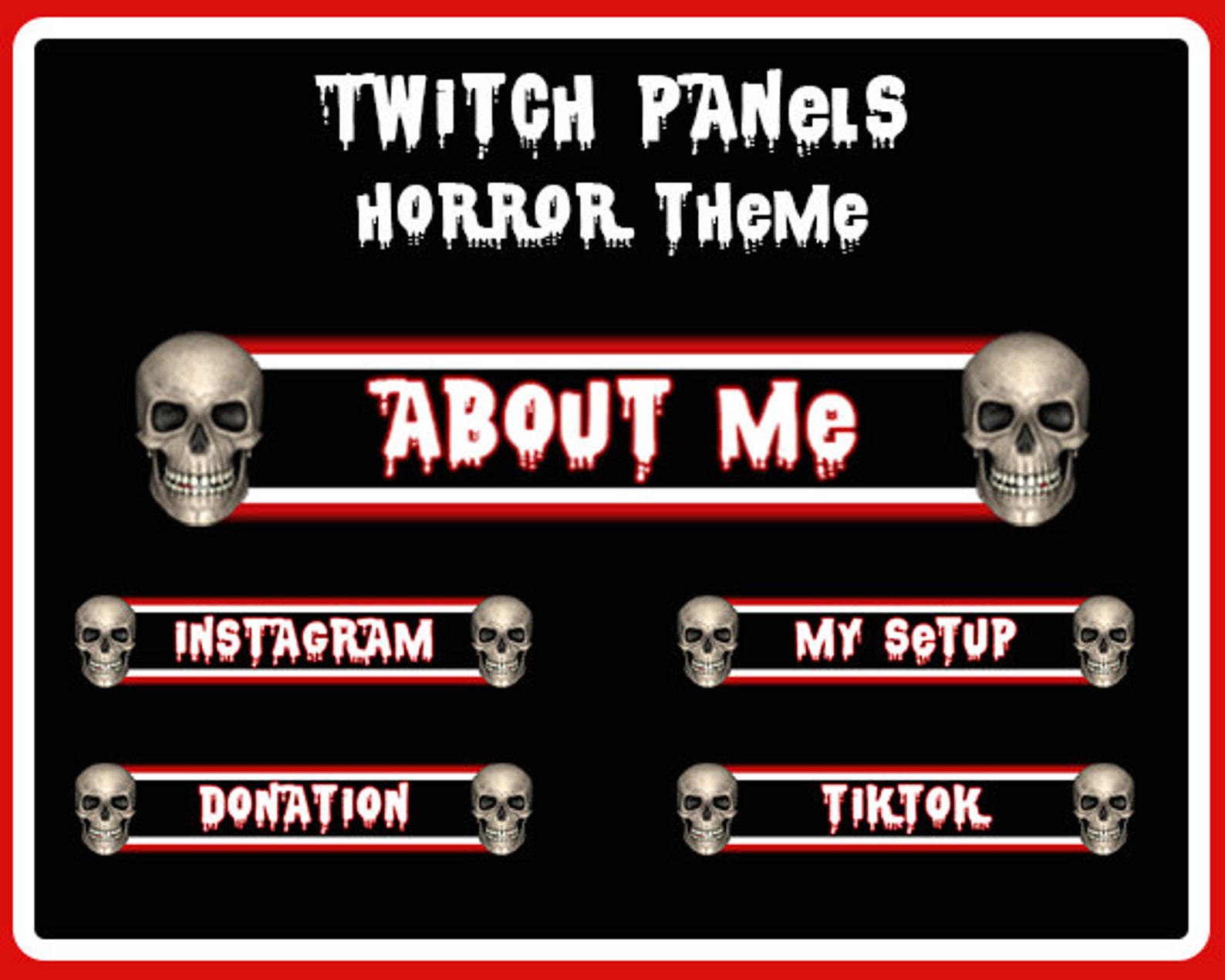 Horror Themed Twitch Panels- Twitch Streaming Starter Pack - Etsy
