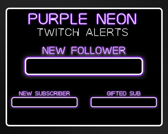 Purple Neon Twitch Alerts OBS Streaming Extension Pack - Etsy