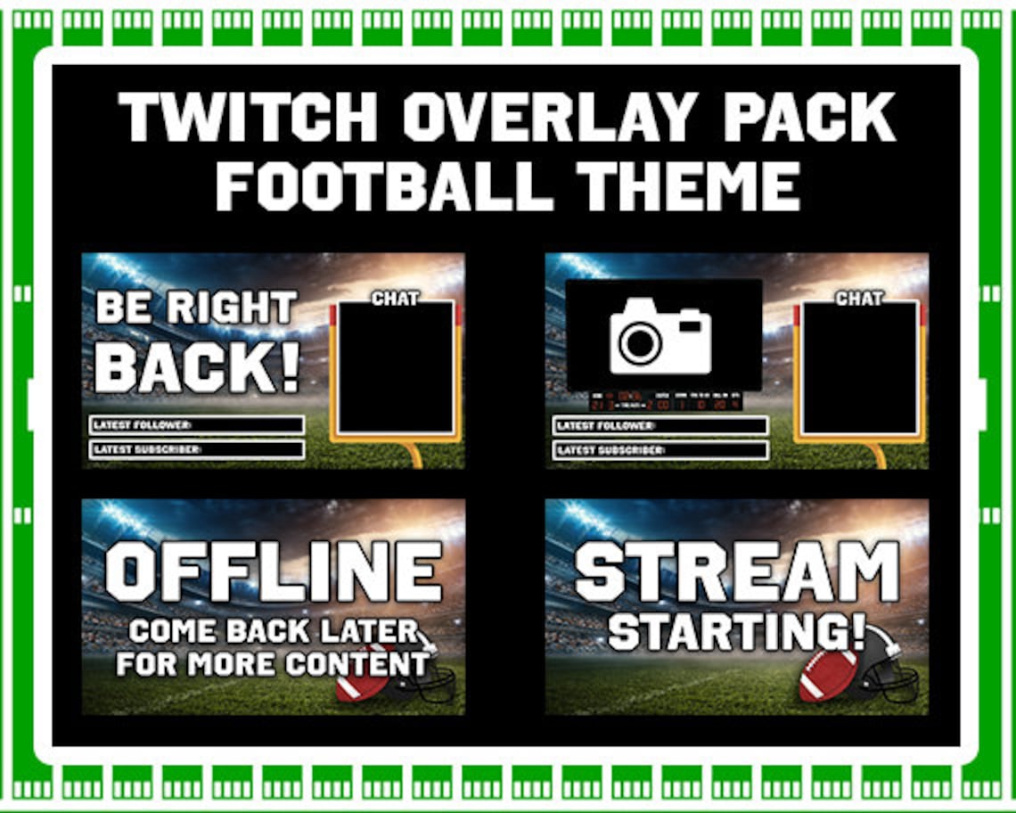 Football Themed Twitch Overlay Pack- OBS Streaming Extension Pack - Etsy UK